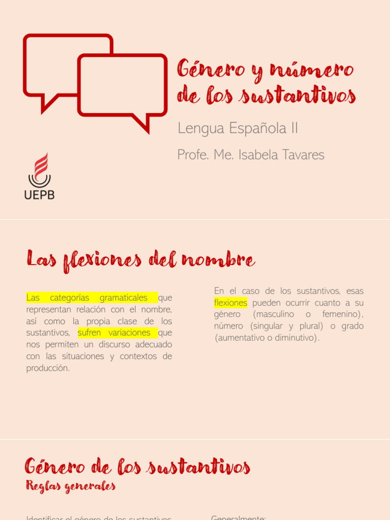 Género y Número de Los Sustantivos | PDF | Género gramatical | Sustantivo