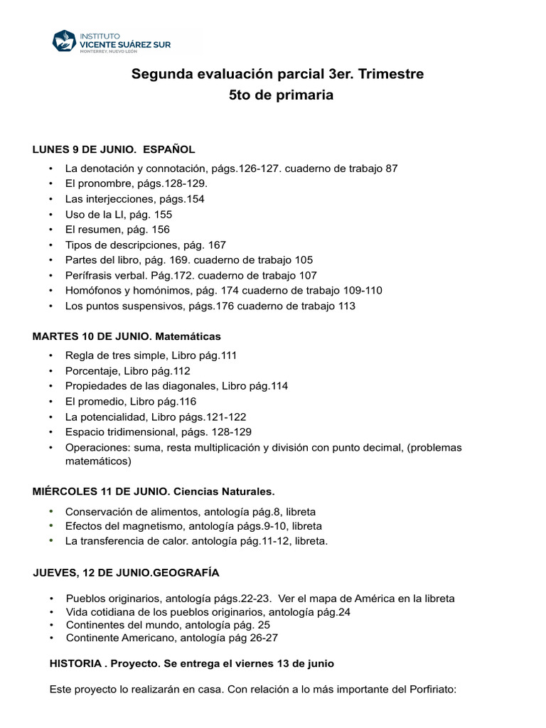 Temario 3ER Trim Junio 2025 | PDF