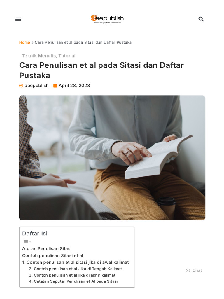Cara Penulisan Et Al Pada Sitasi Dan Daftar Pustaka | PDF