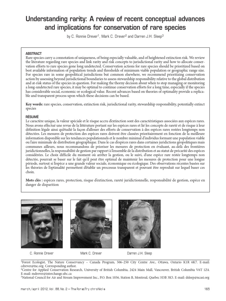 Conservation Strategies for Rare Species | PDF | Conservation Biology ...