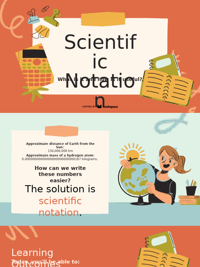 Scientific Notation Education Presentation in Red Cream Orange ...