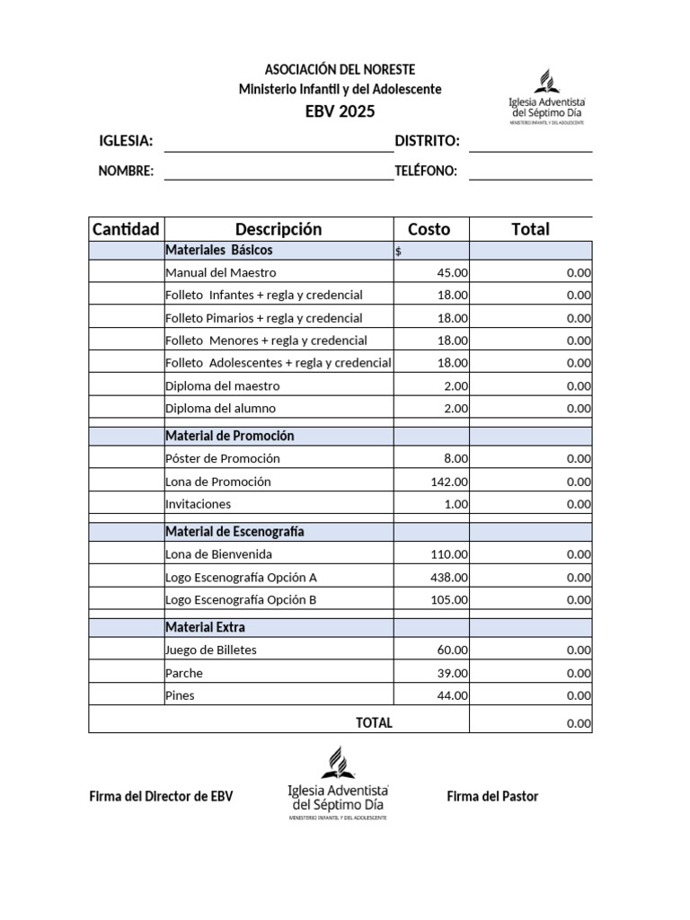 Hoja Ebv Pedidos 2025 Ane | PDF