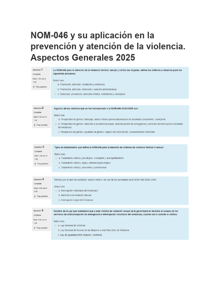 NOM-046-ssa2-2005 Evaluacion Final | PDF