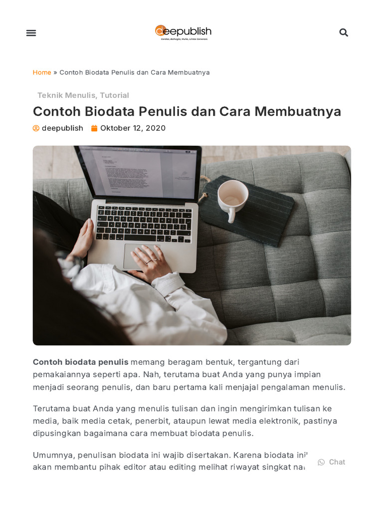 Contoh Biodata Penulis Dan Cara Membuatnya | PDF