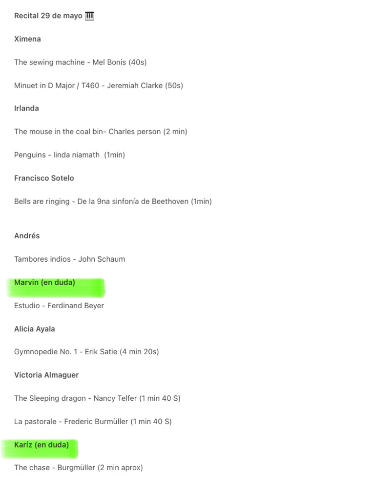 Recital 29 de Mayo ? | PDF