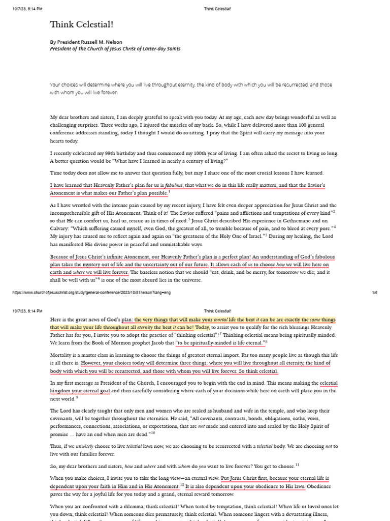 Think Celestial! | PDF | God The Father | Jesus