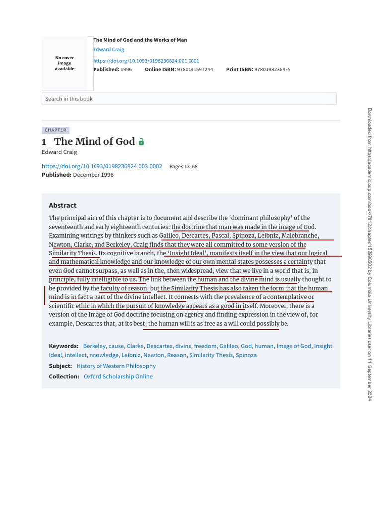 1. the mind of god | PDF | Knowledge | René Descartes