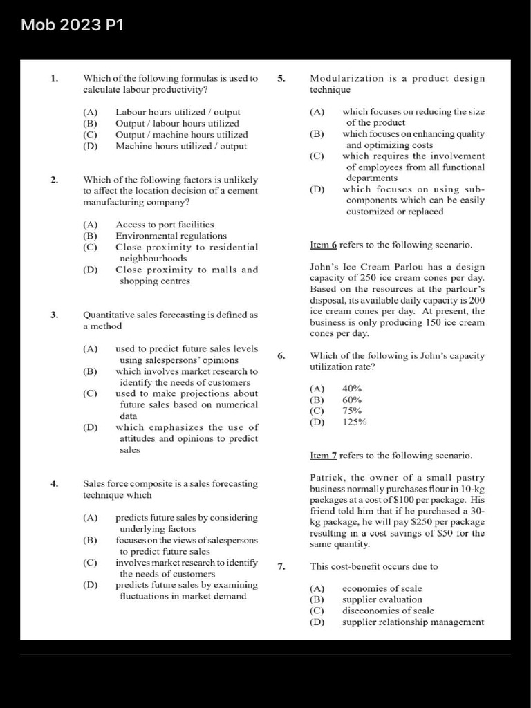 Mob 2023 P1 | PDF