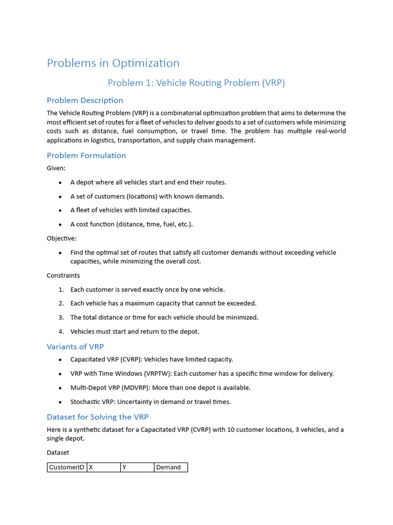 Problems in Optimization | PDF | Metaheuristic | Mathematical Optimization