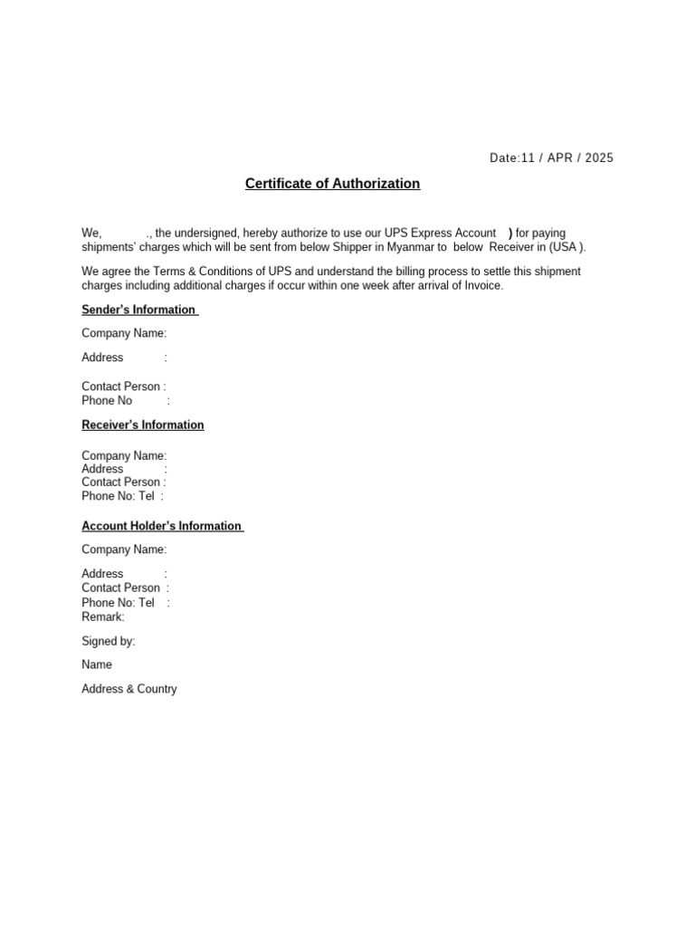 LOA (Letter of Authorization) Acct Holder | PDF
