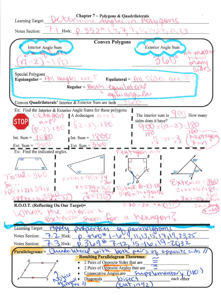Ch. 7 Polygons and Quadrilaterals SAMPLE | PDF