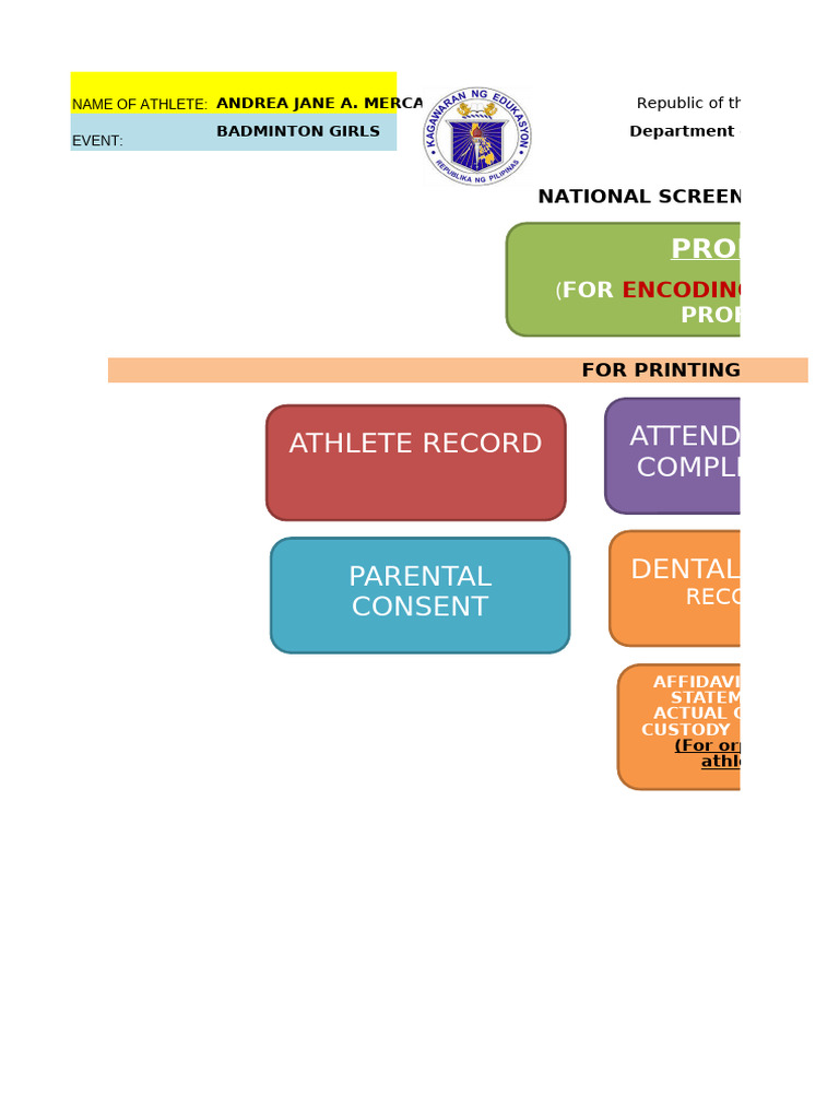 2023 Athlete Record - Region 7 FINAL | PDF | Diseases And Disorders | Medical Specialties
