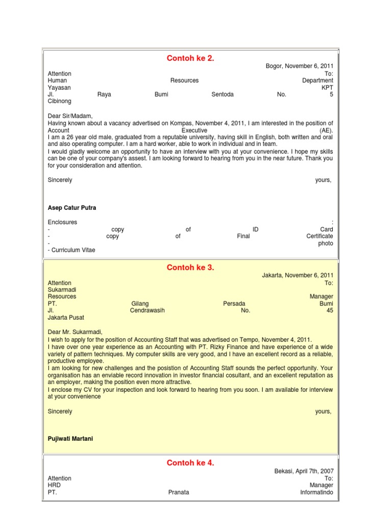 Contoh Application Letter | PDF | Academic Degree | Labour