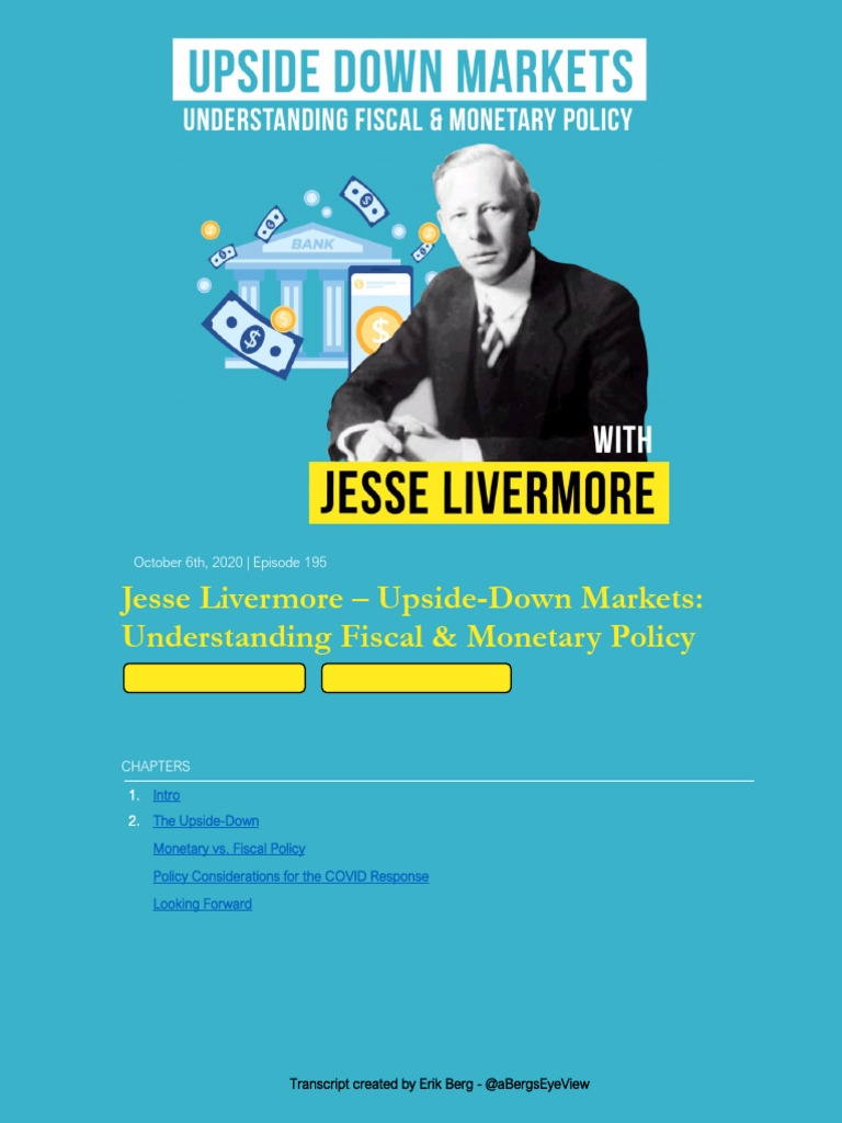 EP.194 Jesse Livermore 2 Final Transcript | PDF | Fiscal Policy | Inflation