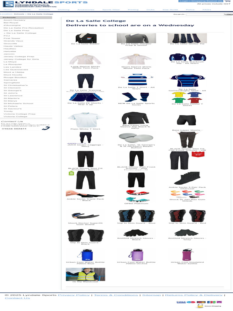 De La Salle College Schools Lyndale Sports Jersey School Uniform ...