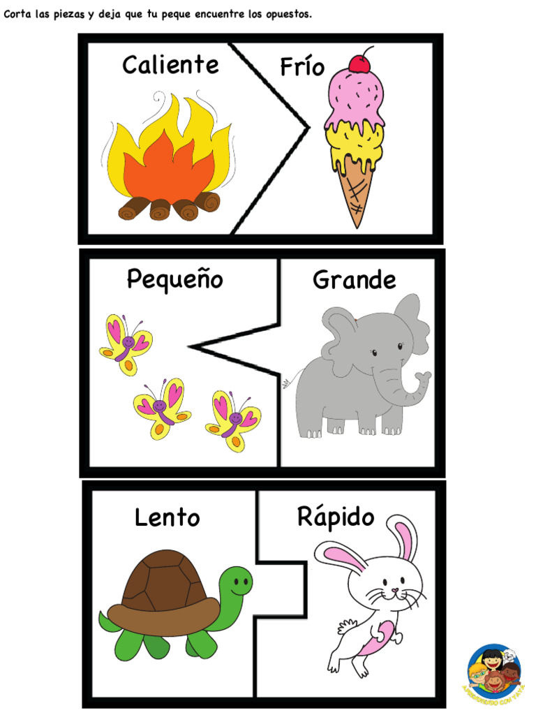 Imprimibles Opuestos | PDF