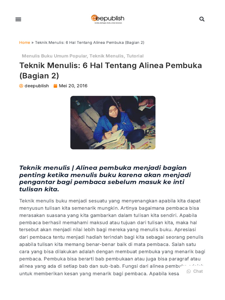 Teknik Menulis - 6 Hal Tentang Alinea Pembuka (Bagian 2) | PDF