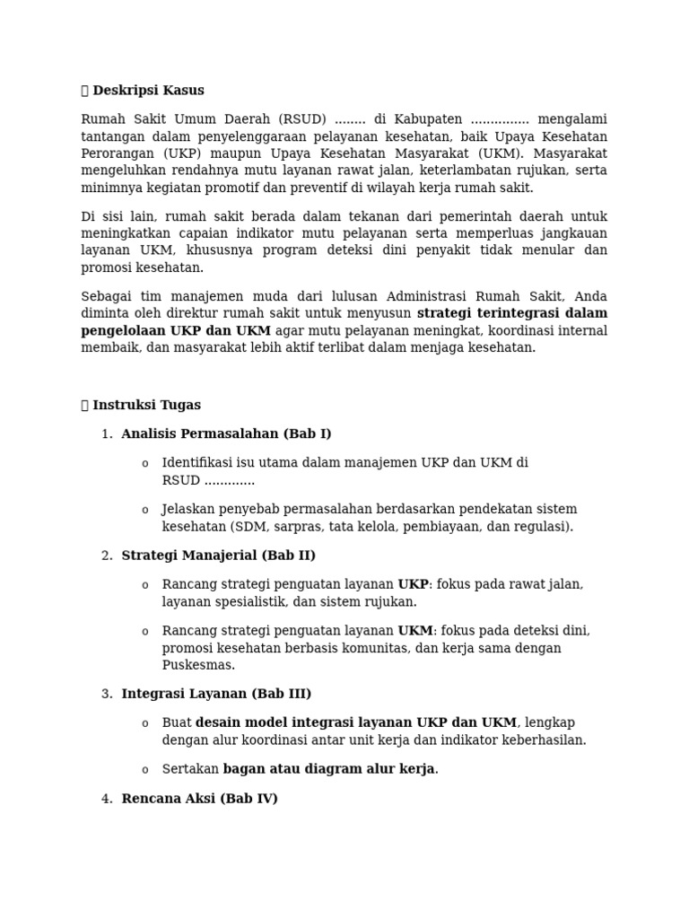 Studi Kasus Manajemen Ukp & Ukm | PDF