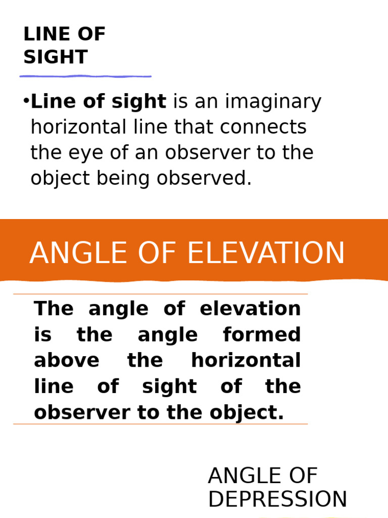 Angle of Elevation and Depression | PDF