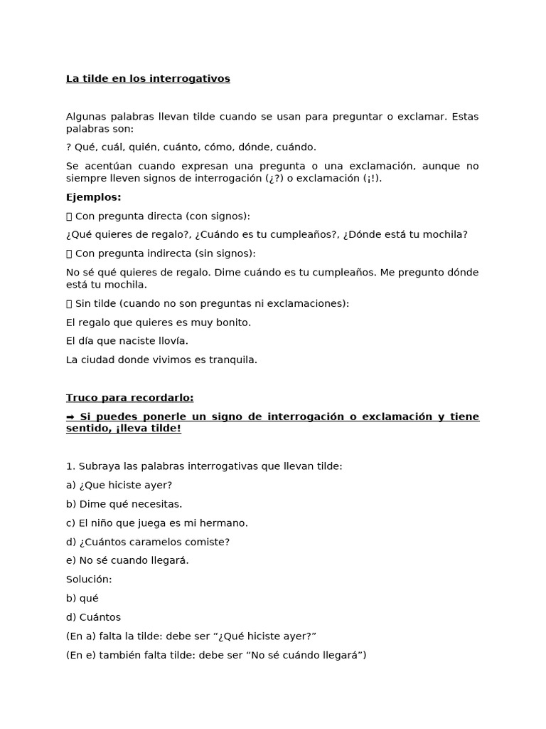 Tilde en interrogativos y uso de "g" y "j" | PDF | Predicado (Gramática ...