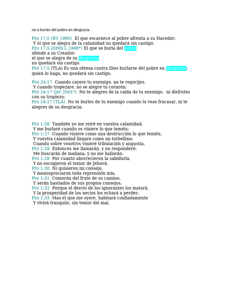 No Te Burles Del Pobre en Desgracia | PDF