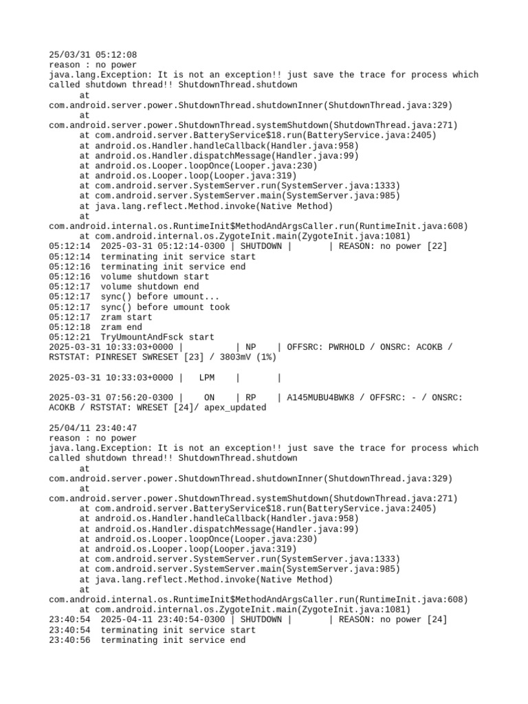 Power Off Reset Reason Backup | PDF