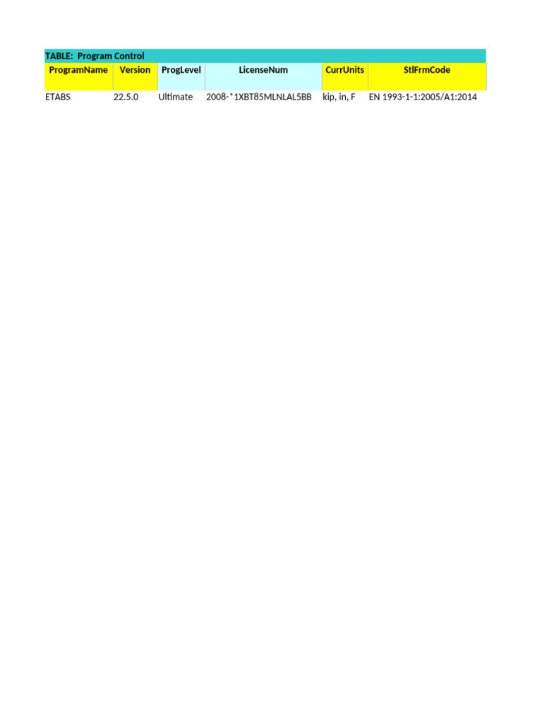 Etabs 22.5.0 Ultimate 2008 - 1XBT85MLNLAL5BB Kip, In, F EN 1993-1-1: ...