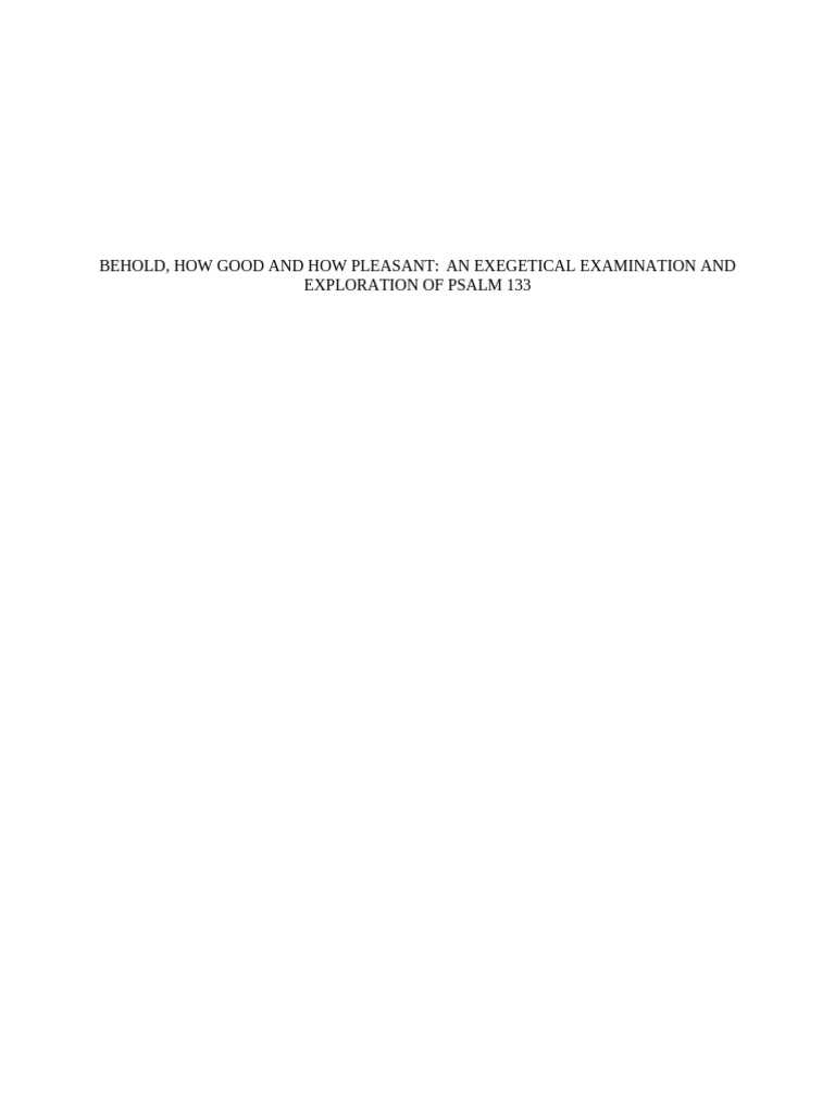 Sample Exegesis Paper Rev 2016 | PDF | Psalms | Book Of Genesis