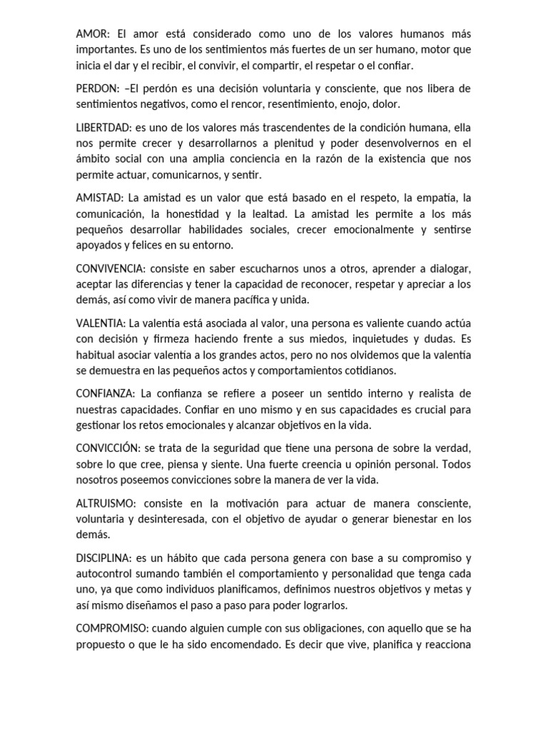 20 Valores Con Imagen | PDF | Valor | Sabiduría