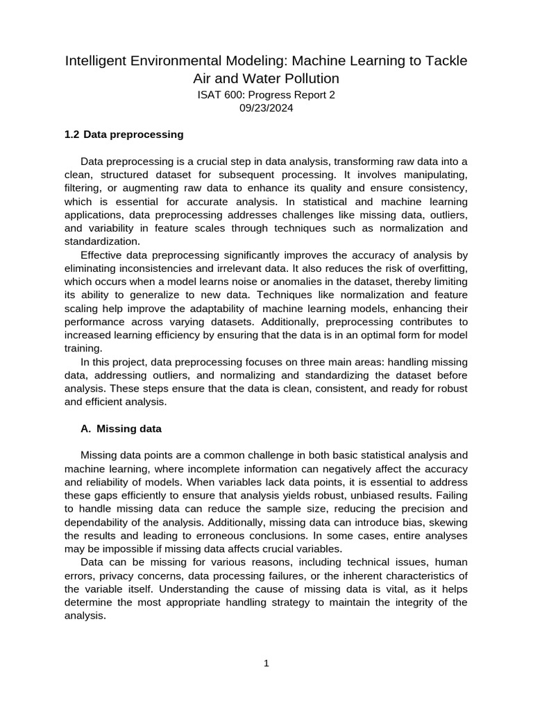 ISAT 600 Progress Report 2 | PDF | Applied Mathematics | Statistics