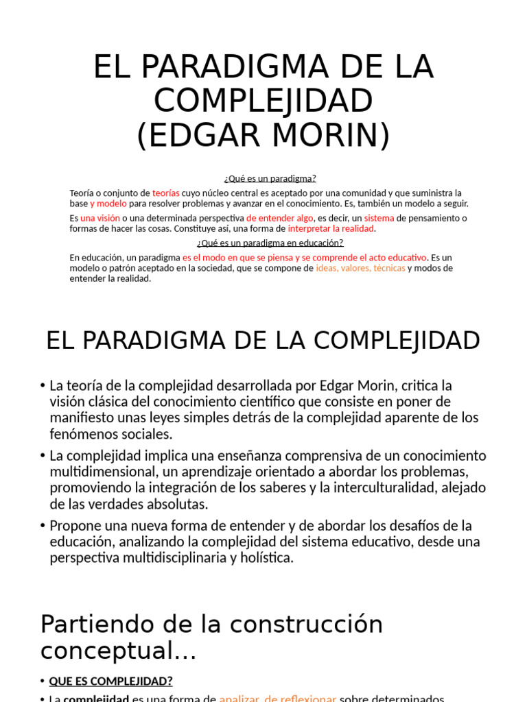 13 Clase 2024 Edgar Morin-El Paradigma de La Complejidad | PDF | Complejidad | Paradigma