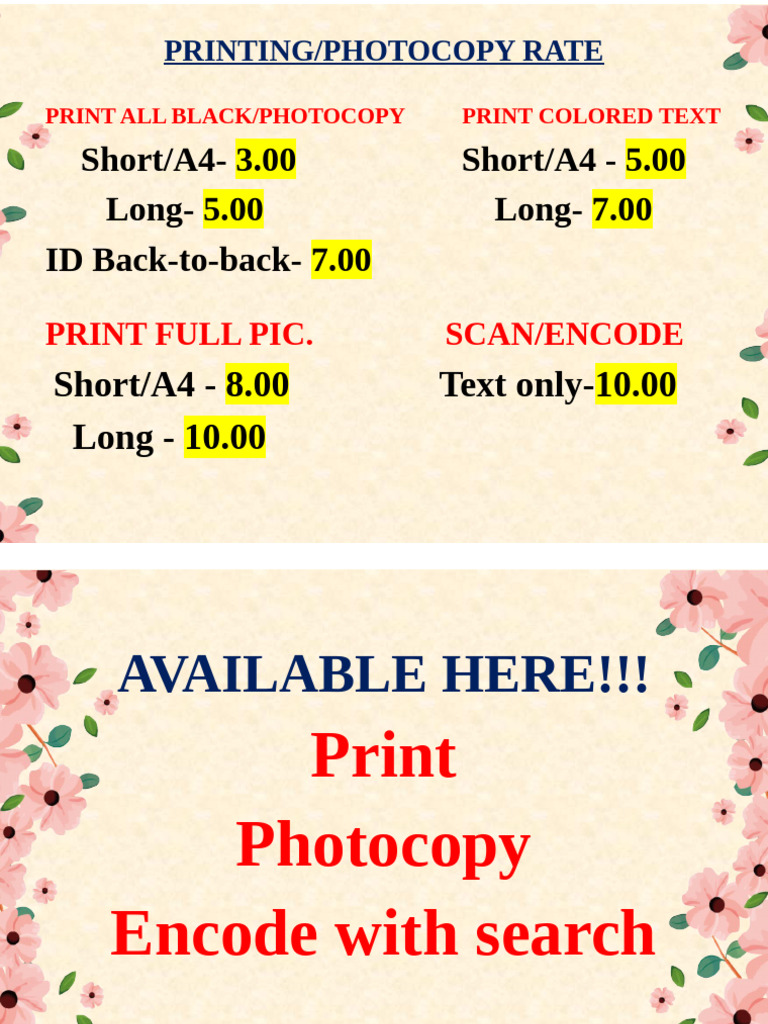 Printing Rate | PDF