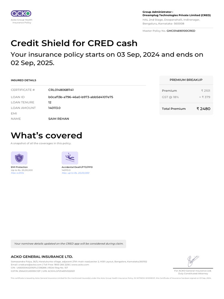 Credit Shield For CRED Cash: Your Insurance Policy Starts On 03 Sep ...