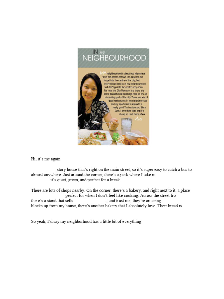 My Neighborhood: A Local Guide | PDF