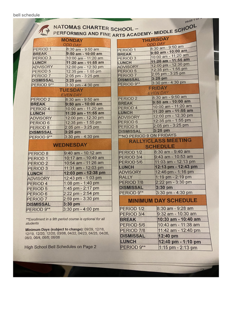 Bell Schedule | PDF
