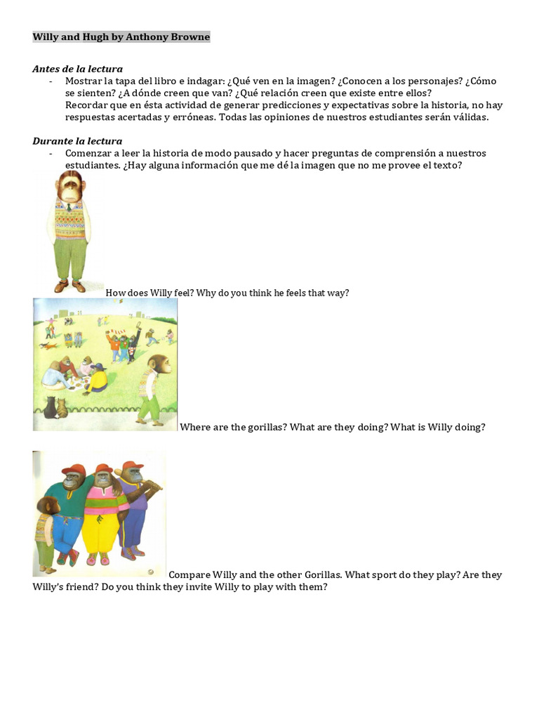 WILLY and HUGH Lesson Plan and Worksheet | PDF
