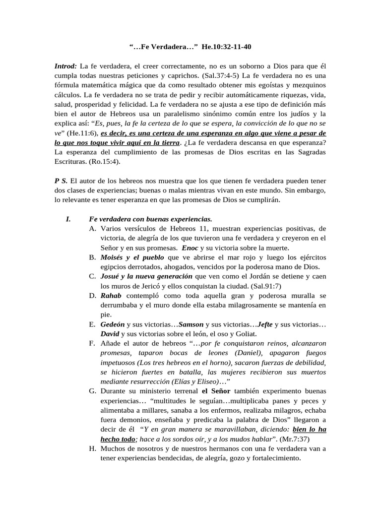 Fe Verdadera | PDF | Creencia religiosa y doctrina | Contenido bíblico