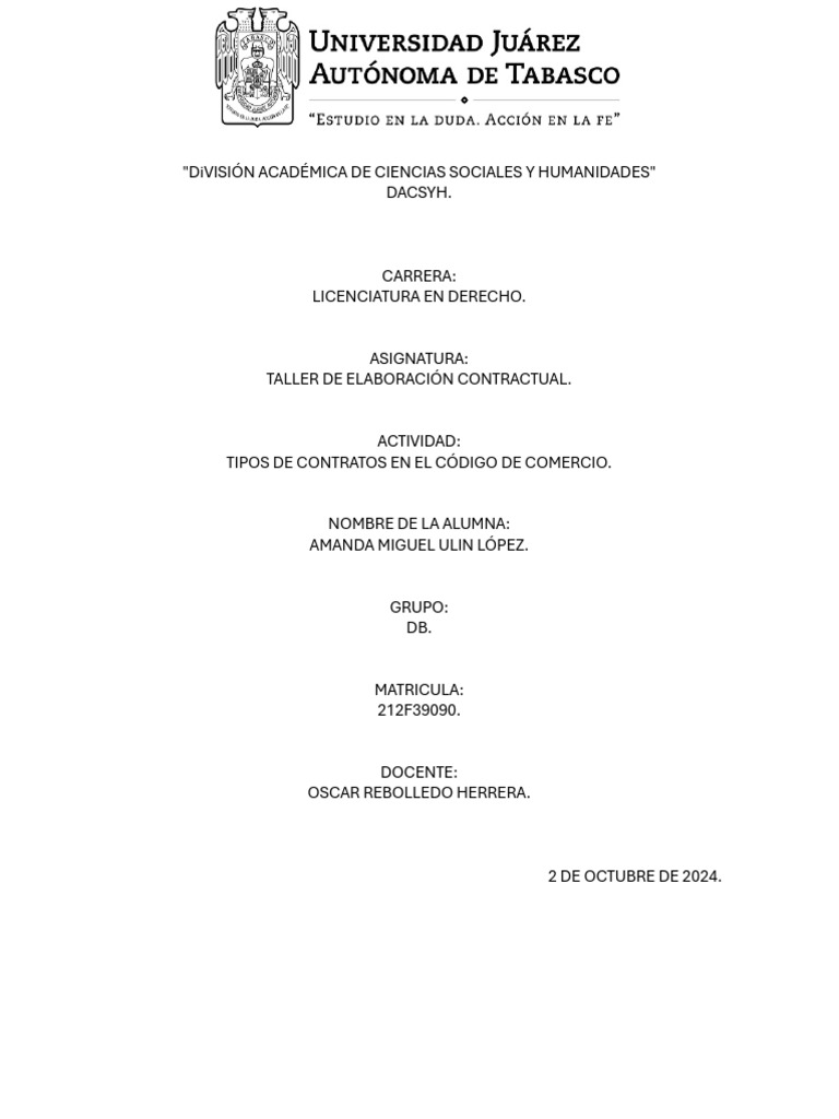 Tipos de Contratos. C.comer | PDF | Pagaré | Instrumentos que devengan ...