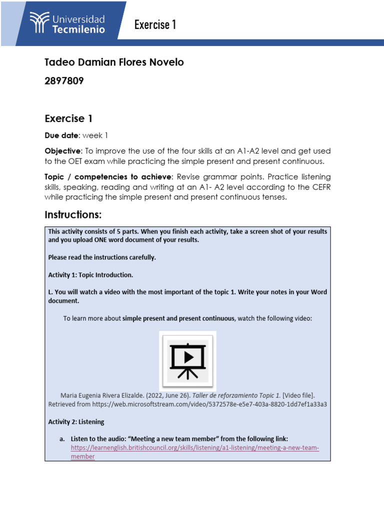 A1-A2 English Skills Practice Guide | PDF | Linguistics | Human ...