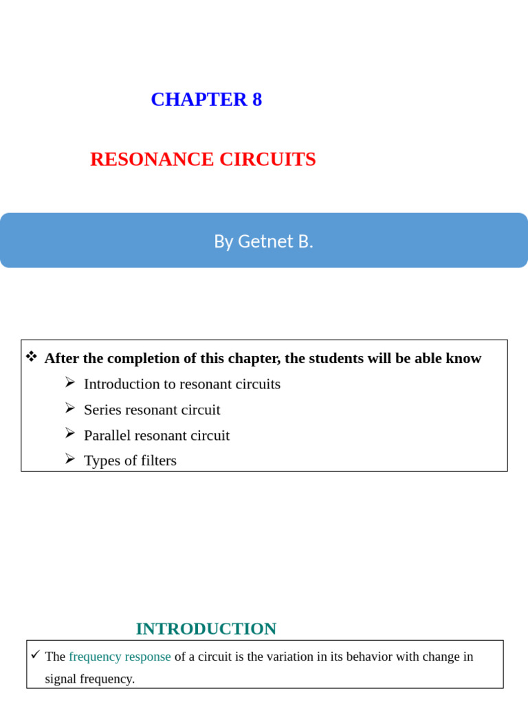 Ch8 Resonance Circuits | PDF | Resonance | Electrical Network