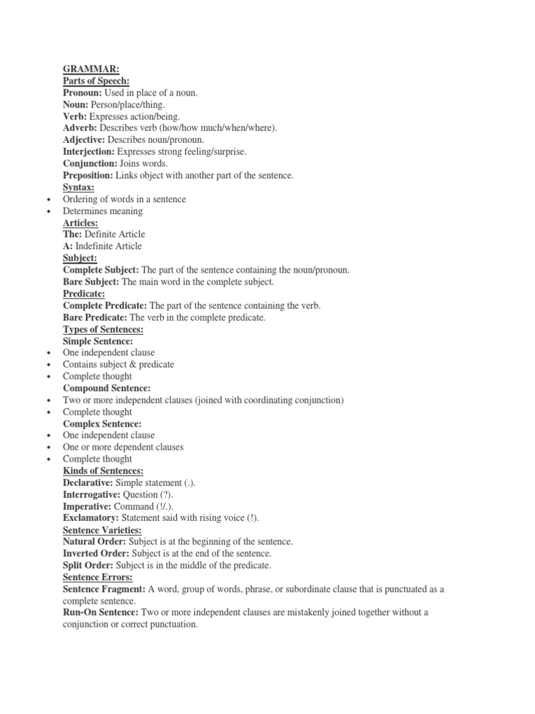 Grade 9 English | PDF | Clause | Sentence (Linguistics)