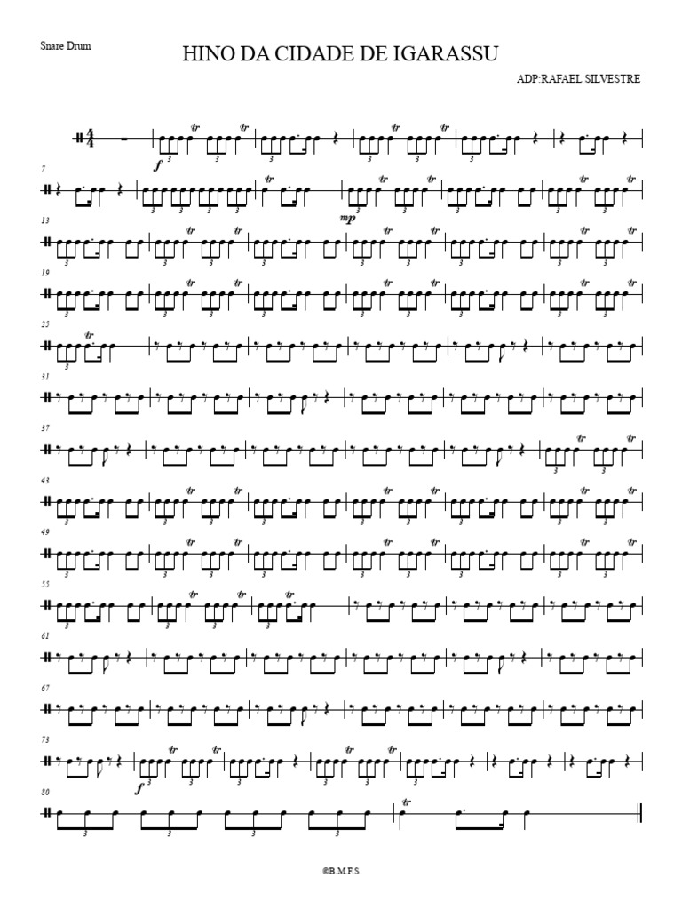 Hino de Igarassu - Snare Drum | PDF