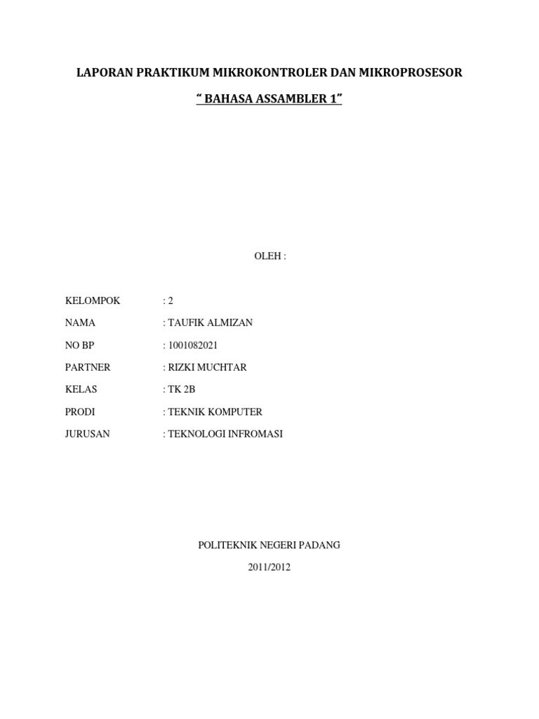 Laporan Praktikum Mikrokontroler Dan Mikroprosesor | PDF