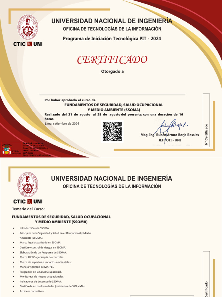 Cerificado de Capa Ssoma | PDF