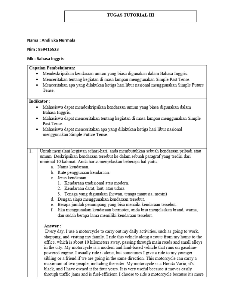 Tugas 3 Andi Eka Nurmala | PDF | Foods | Cuisine