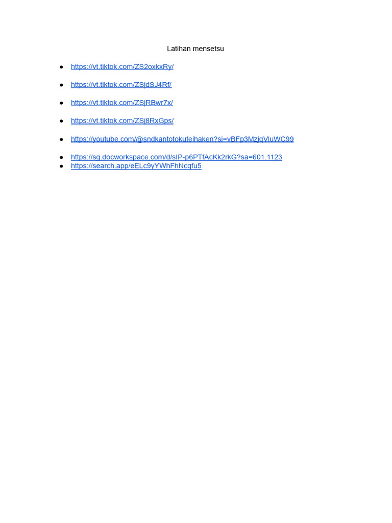 Latihan Mensetsu | PDF