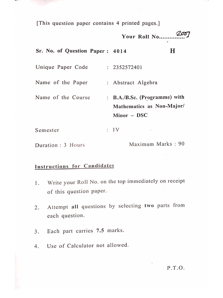 Maths Pyqs 2024 - Edited | PDF