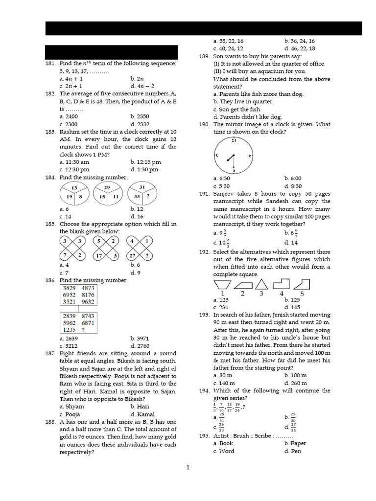 CEE 2024 MAT Question Paper Solutions | PDF