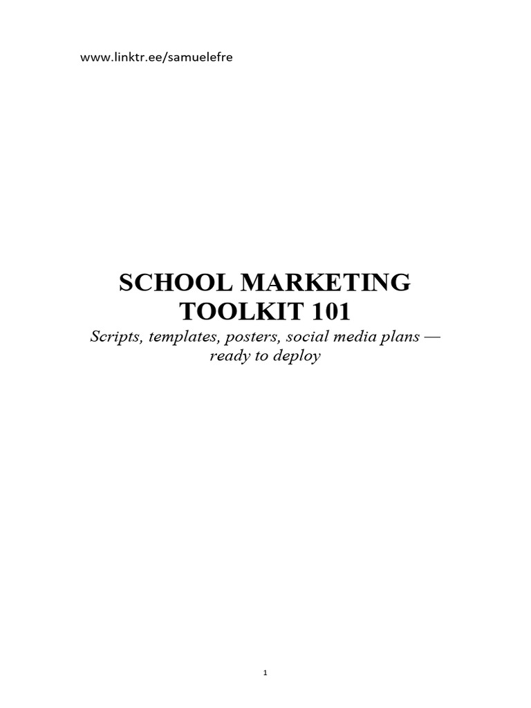 School Marketing Toolkit 101 Guide | PDF | Brand | Storytelling