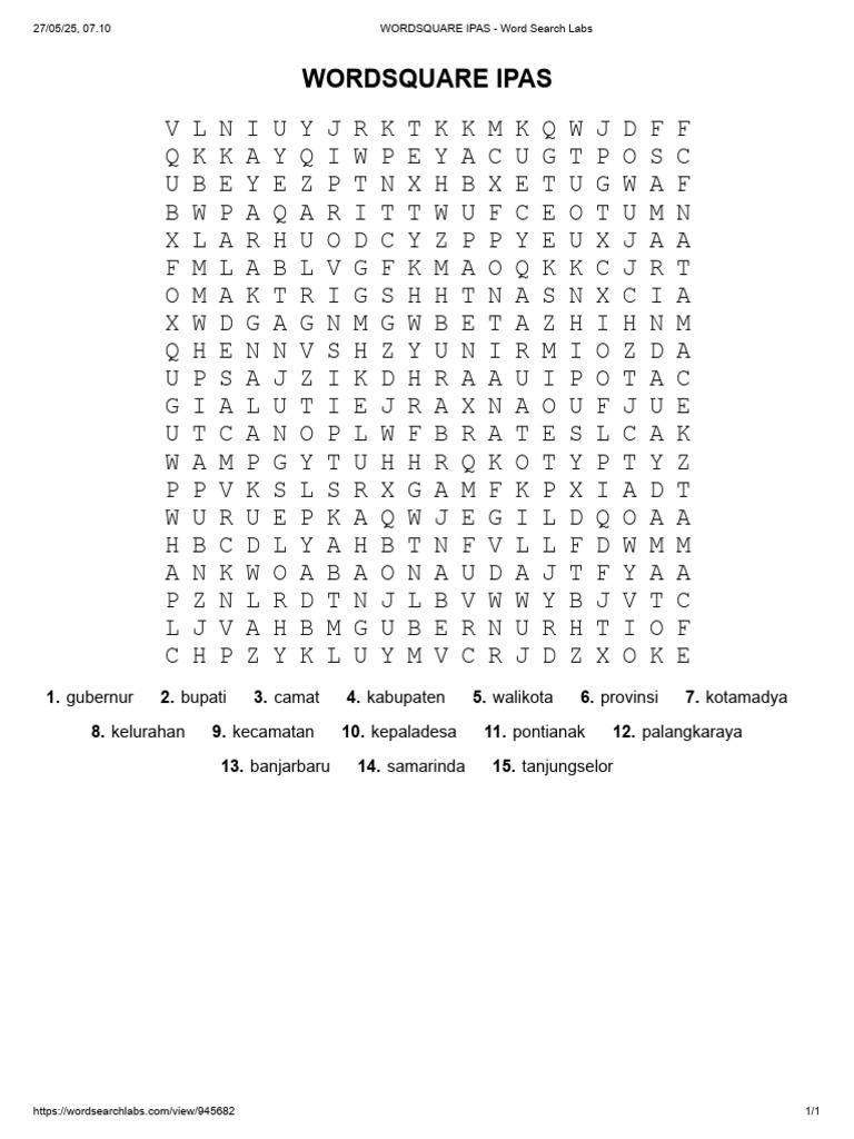 WORDSQUARE IPAS - Word Search Labs | PDF | Chess